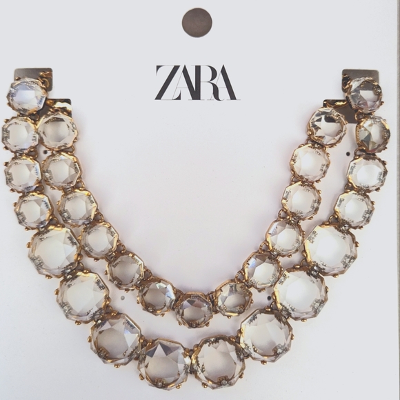 Zara | Jewelry | Zara Transparent Resin Metal Necklace Set Of 2 | Poshmark